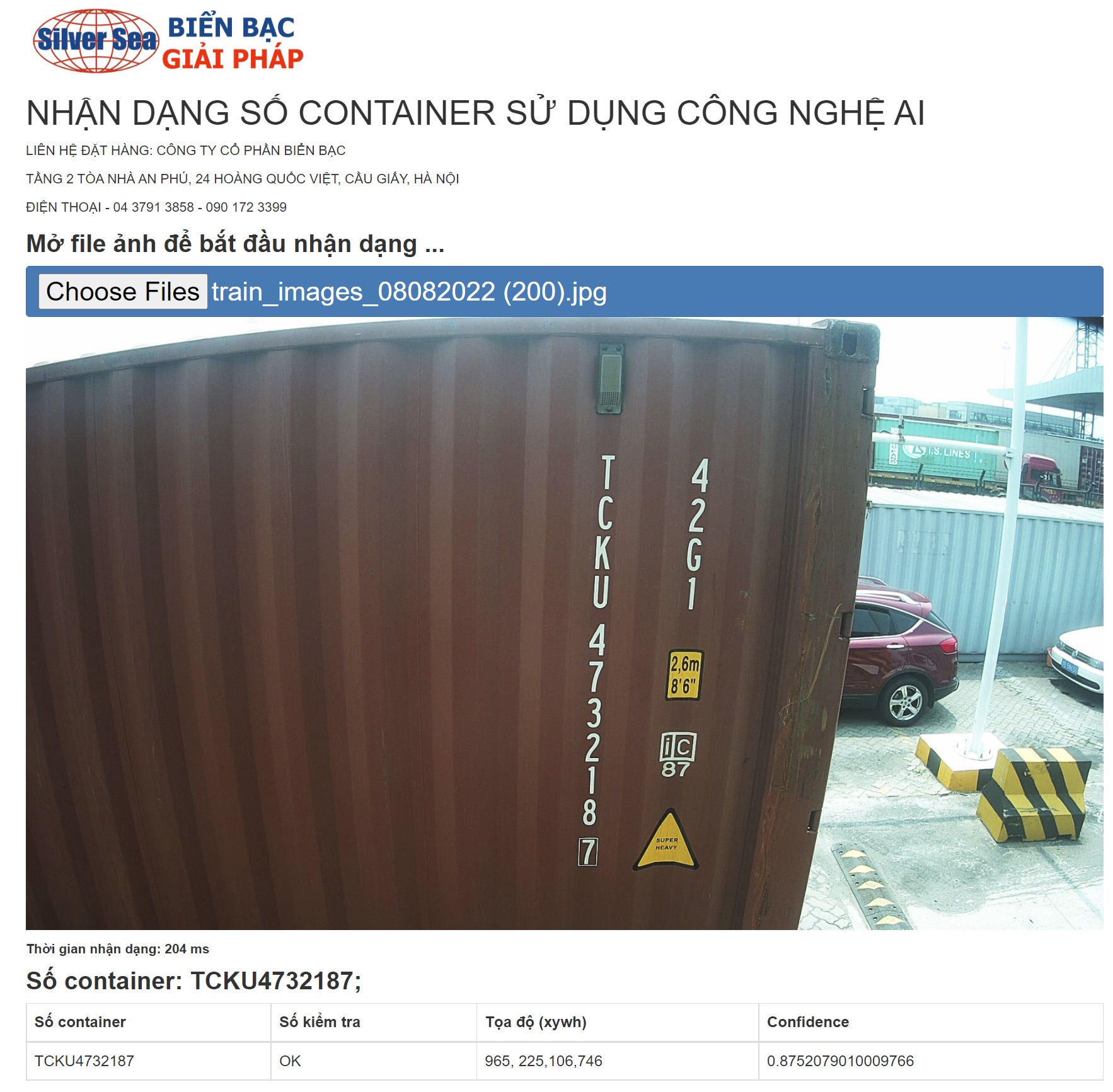 Demo online nhận dạng biển số, Nhận dạng số container – Giải pháp Biển Bạc